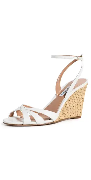 AQUAZZURA Tati Raffia Wedge Sandals