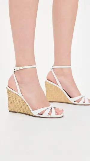 AQUAZZURA Tati Raffia Wedge Sandals