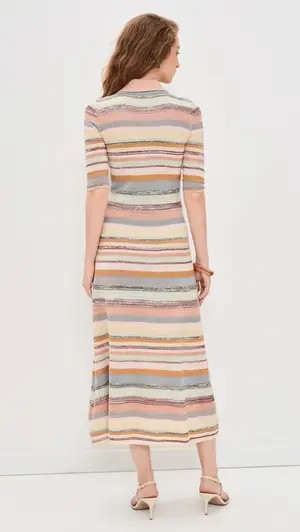 Zimmermann Luna Striped Polo Midi Dress
