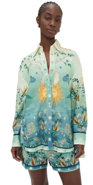 Agua Bendita Floral Shirts For Women