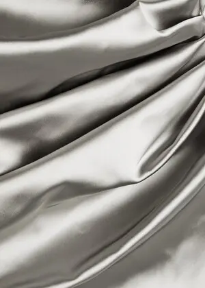 Talbot Runhof Gathered Satin Gown - Grey