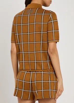 Guest In Residence Picnic Plaid Silk And Linen-blend Shirt - Brown
