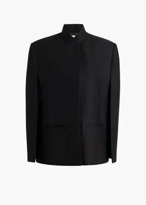 Khaite Dolso Leather Cape Jacket