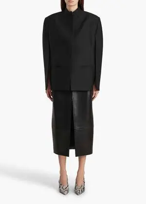 Khaite Dolso Leather Cape Jacket