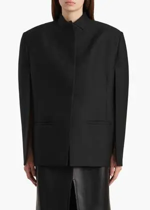 Khaite Dolso Leather Cape Jacket