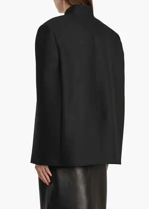 Khaite Dolso Leather Cape Jacket