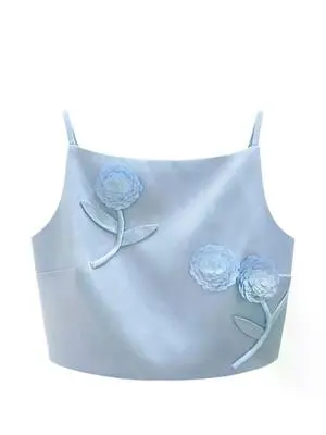 SELF-PORTRAIT Sequin Flower Top
