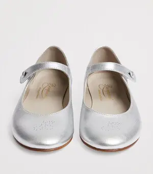 Bonpoint Leather Ella Ballet Flats - Silver