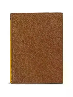 DOUCAL'S Tumbled Leather Passport Holder - Brown