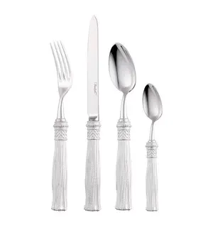 Christofle Pompon -plated 4-piece Cutlery Set - Silver