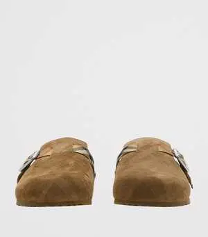 Burberry Suede Check-trim Urchin Clogs