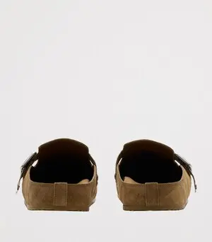 Burberry Suede Check-trim Urchin Clogs