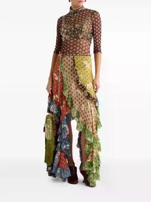 Etro Asymmetric Skirt With Floral And Paisley Print