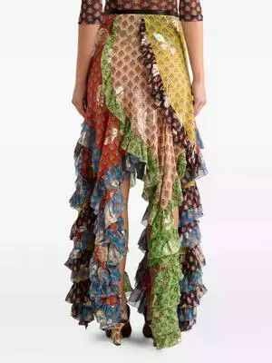 Etro Asymmetric Skirt With Floral And Paisley Print