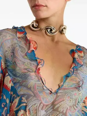 Etro Paisley Motif Choker Necklace