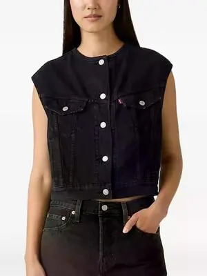 LEVI'S Collarless Buttoned Vest - Black