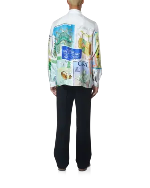 Casablanca Souvenirs De Vacances Long Sleeve Silk Shirt