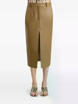 Khaite Lambskin Pencil Skirt - Brown