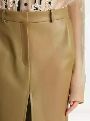 Khaite Lambskin Pencil Skirt - Brown