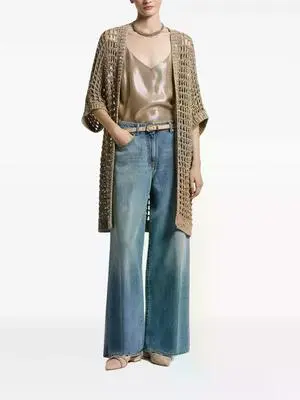 Peserico Mesh Sequin Appliquéd Cardigan