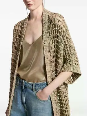 Peserico Mesh Sequin Appliquéd Cardigan