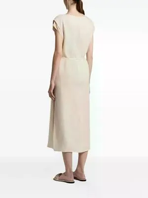 Peserico Belted V-neck Dress