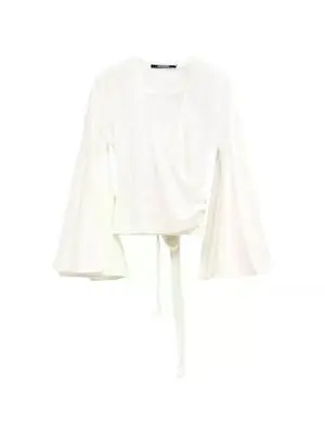 Jacquemus Long-sleeved Tie Blouse - Neutrals