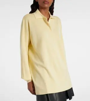 Loewe Cashmere And Silk-blend Polo Sweater - Yellow