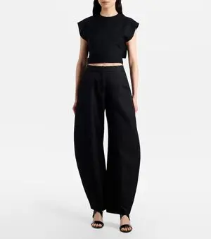 Alaïa Belted Wool Top - Black