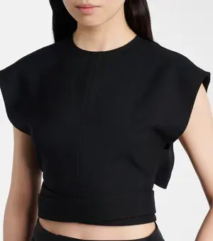 Alaïa Belted Wool Top - Black