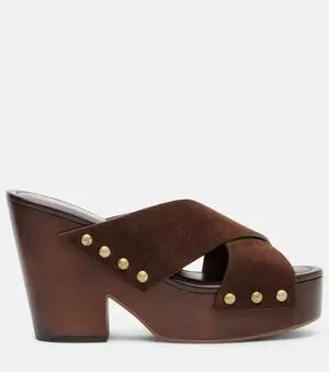 Paris Texas Marisol Suede Platform Mules