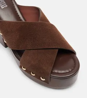 Paris Texas Marisol Suede Platform Mules