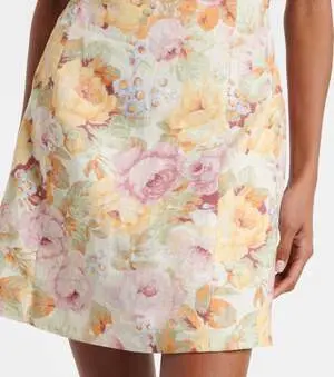 Faithfull The Brand Sofia Floral Linen Mini Dress - Multicoloured