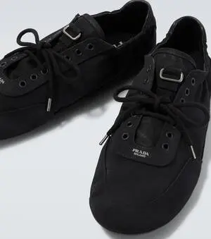 Prada Collapse Canvas Sneakers - Black