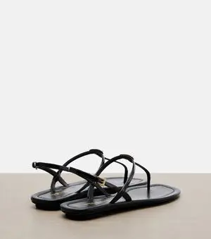 Prada Patent Leather Thong Sandals