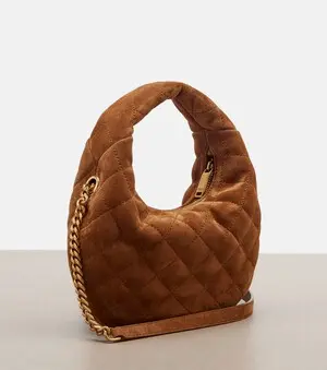 Saint Laurent Quilted Suede Mini Bag - Brown