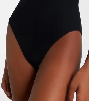 KARLA COLLETTO Tess Floral-appliqué Swimsuit - Black