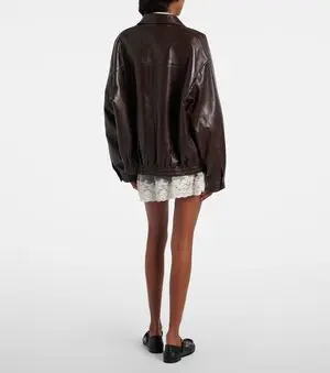 Miu Miu Lace-trimmed Silk Miniskirt