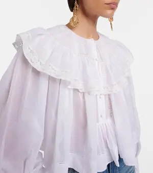 Chloé Lace-trimmed Cotton Voile Blouse - White