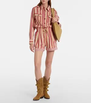 MARANT ETOILE Nirma Striped Cotton Shorts