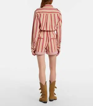 MARANT ETOILE Nirma Striped Cotton Shorts