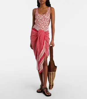 Isabel Marant Étoile Printed Cotton And Silk Beach Cover-up - Red