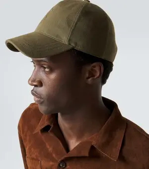 Saint Laurent Cassandre Denim Baseball Cap - Green