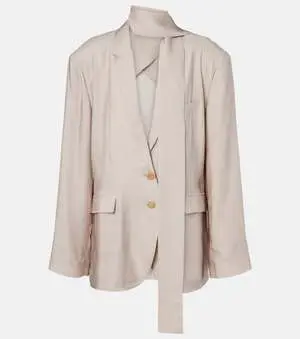 Acne Studios Checked Blazer With Scarf Detail