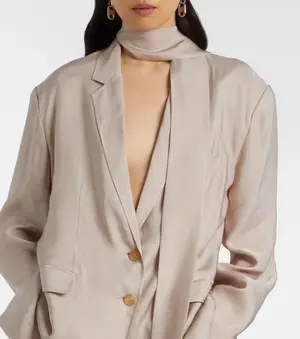 Acne Studios Checked Blazer With Scarf Detail