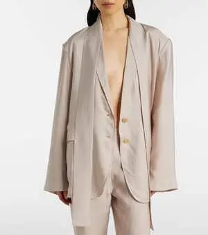Acne Studios Checked Blazer With Scarf Detail