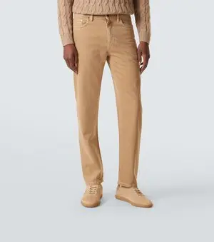 Zegna Roccia Cotton Straight Pants - Beige