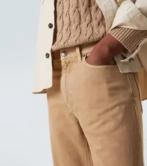 Zegna Roccia Cotton Straight Pants - Beige