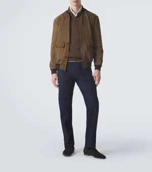 Kiton Suede Bomber Jacket