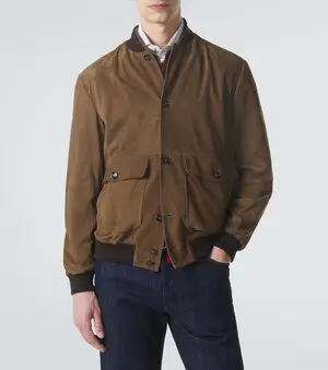 Kiton Suede Bomber Jacket